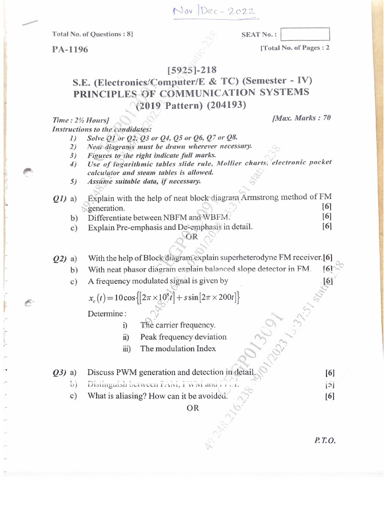Pcs NovDec 2022 Endsem Paper Solution | PDF
