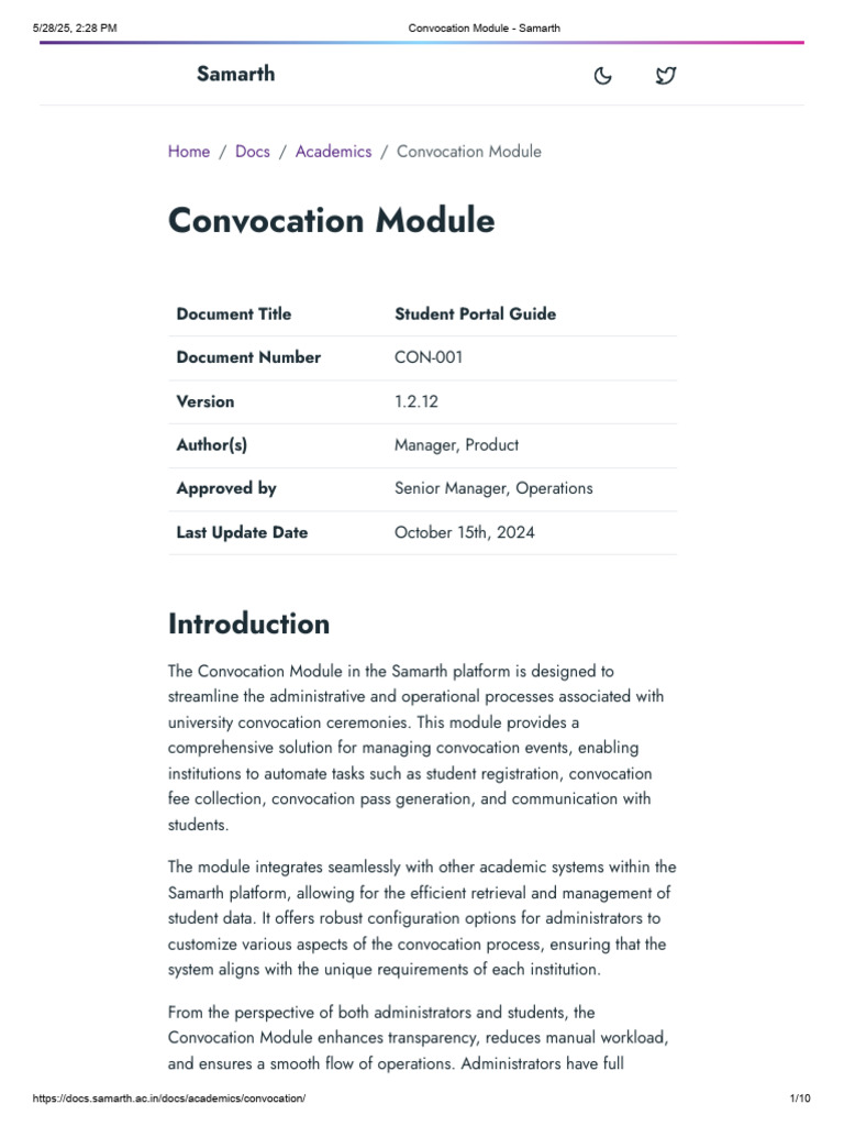Convocation Module - Samarth | PDF | Information Technology | Software