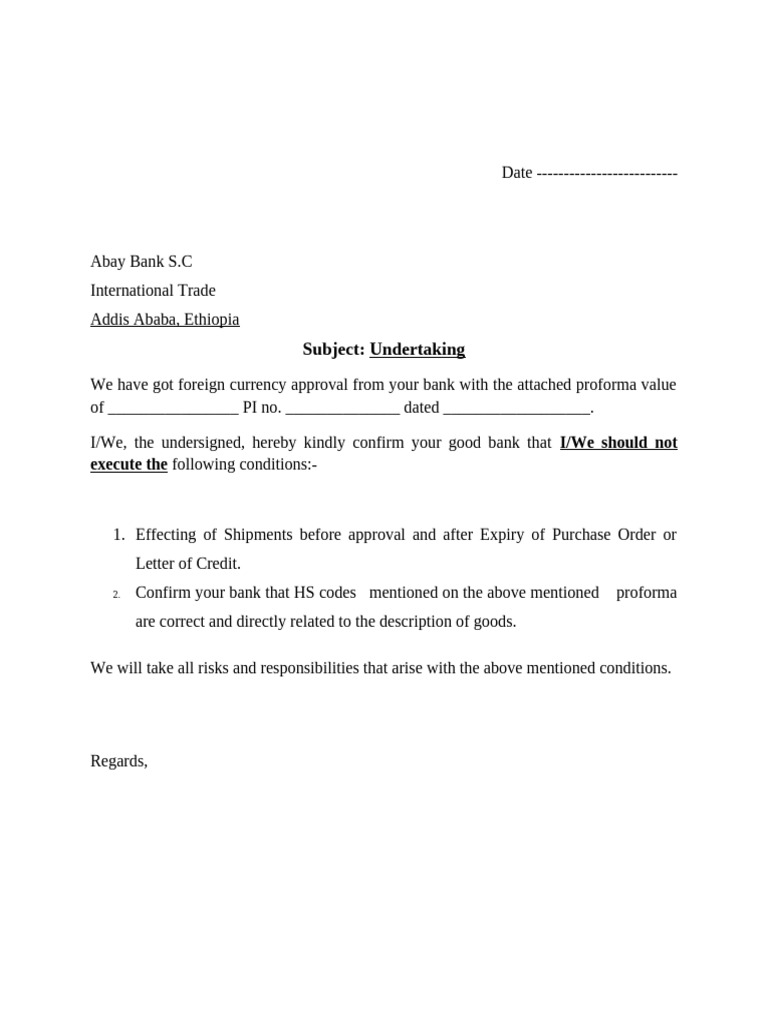 Revised Undertaking Letter | PDF