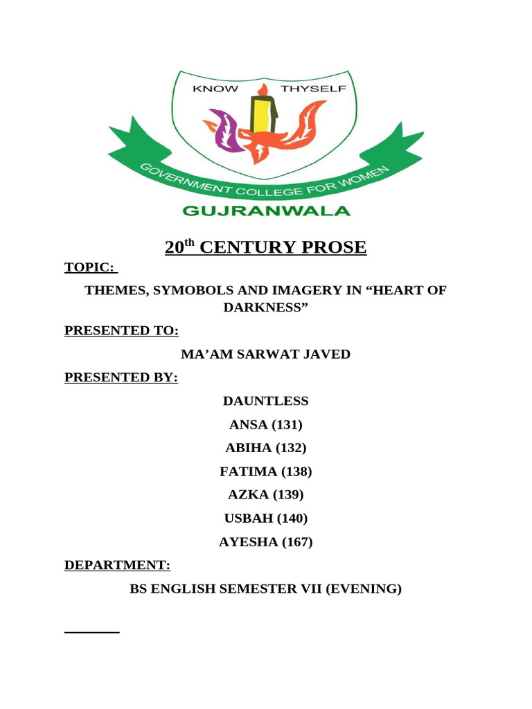 HEART OF DARKNESS edited | PDF | Heart Of Darkness | Kurtz (Heart Of ...