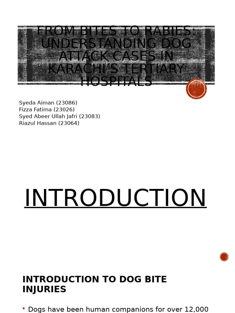 Patterns and Outcomes of Dog Bite Injuries Presenting | PDF | Rabies | Dogs