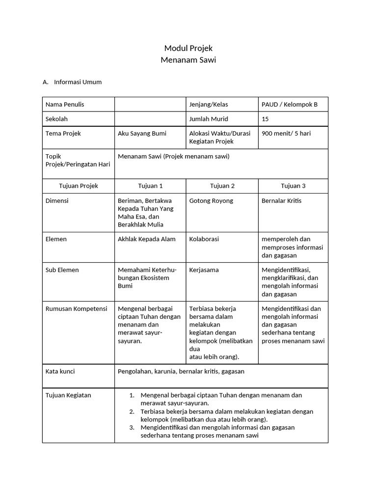 LEMBAR KERJA P5 Kelompok 1 | PDF