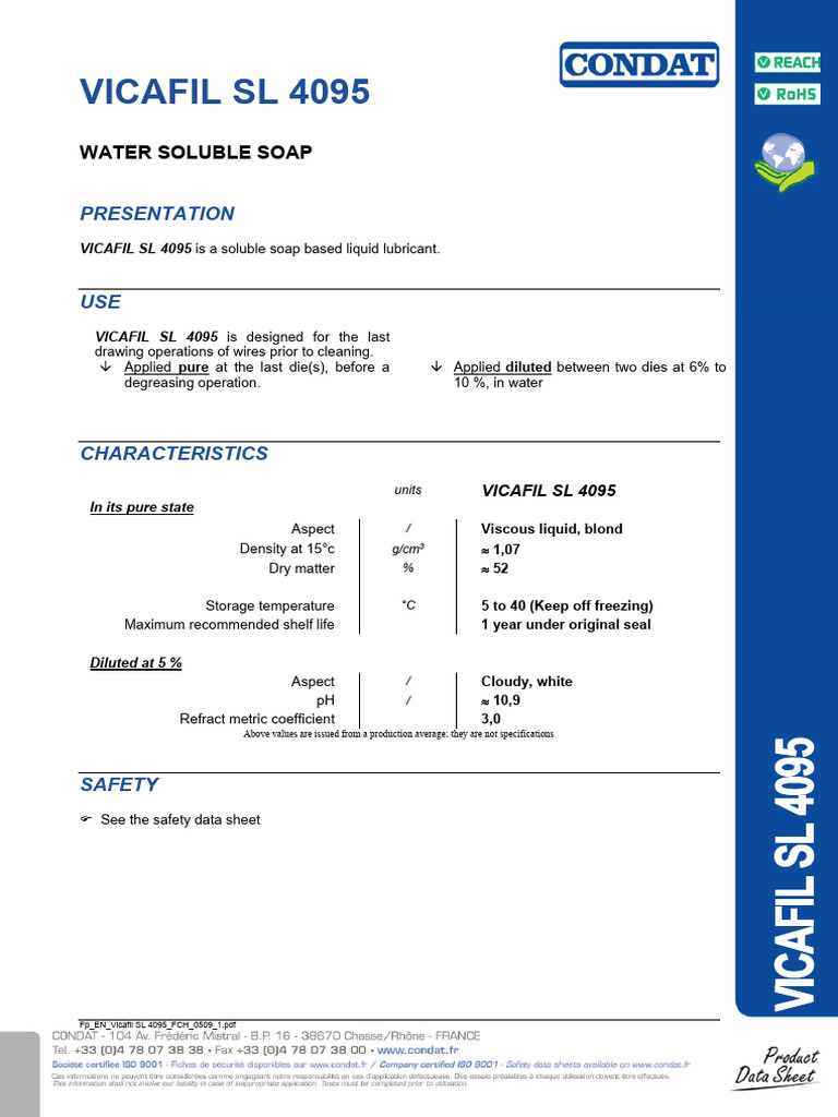 FP - EN - Vicafil SL 4095 - FCH - 0509 - 1 | PDF