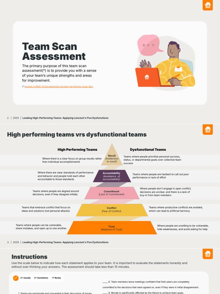 Team Scan Assessment-High Performing Teams Lencioni | PDF | Social ...