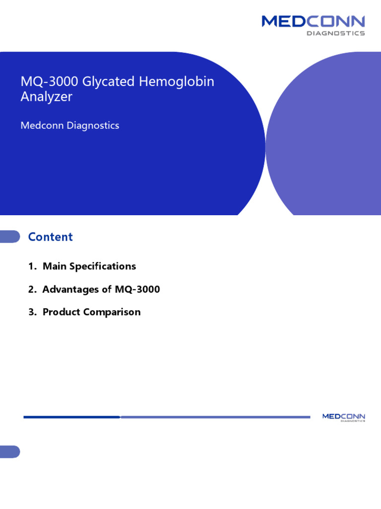 Medconn MQ-3000 HbA1c Analyzer Overview | PDF | Glycated Hemoglobin ...