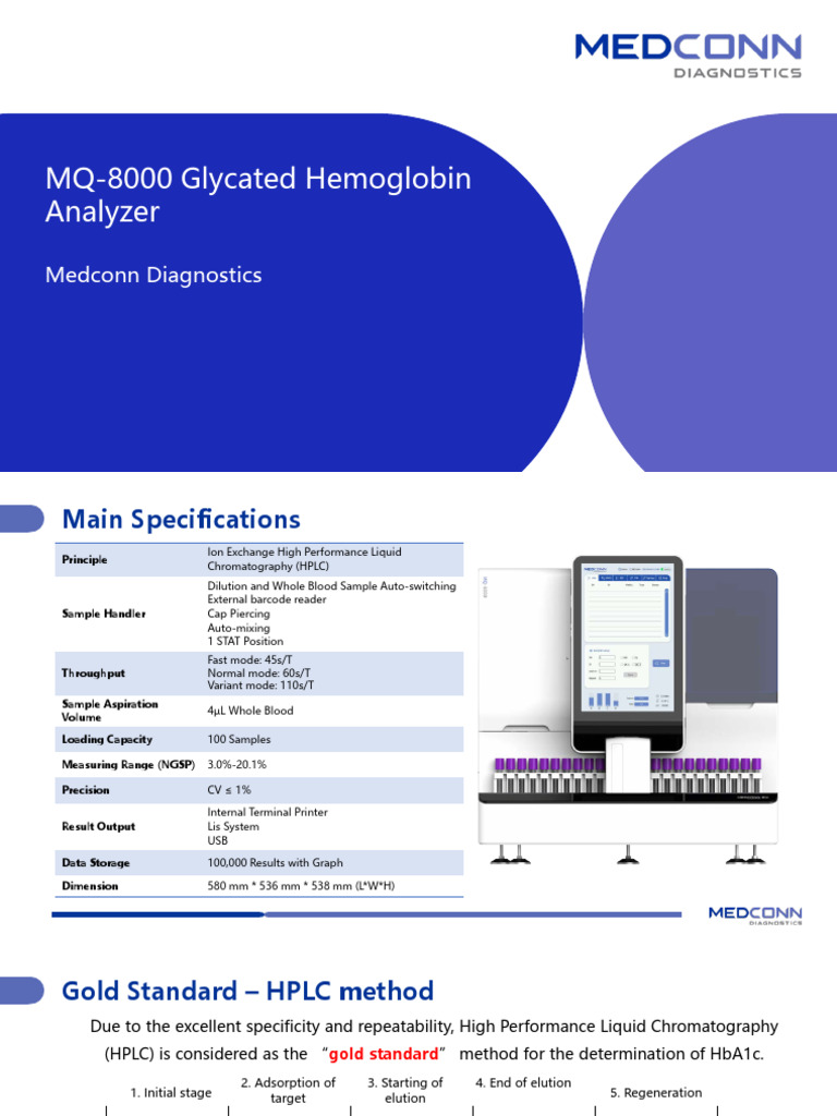 Medconn MQ-8000 Analyzer Overview | PDF | High Performance Liquid ...