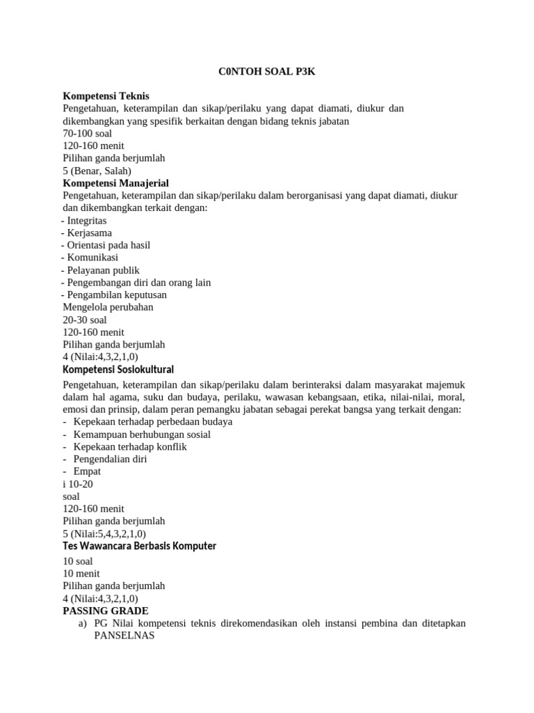 soal P3K OK | PDF
