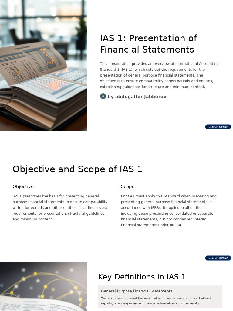 IAS 1 Presentation of Financial Statements | PDF | International ...