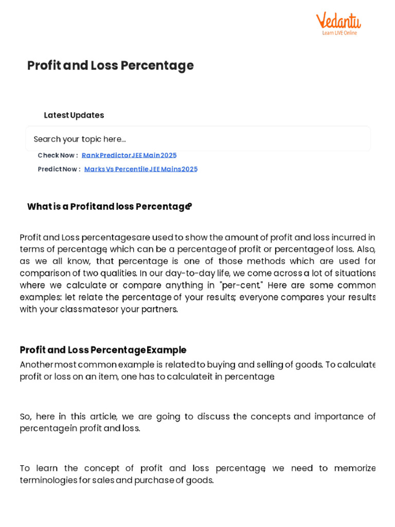 Profit and Loss Percentage (3) | PDF