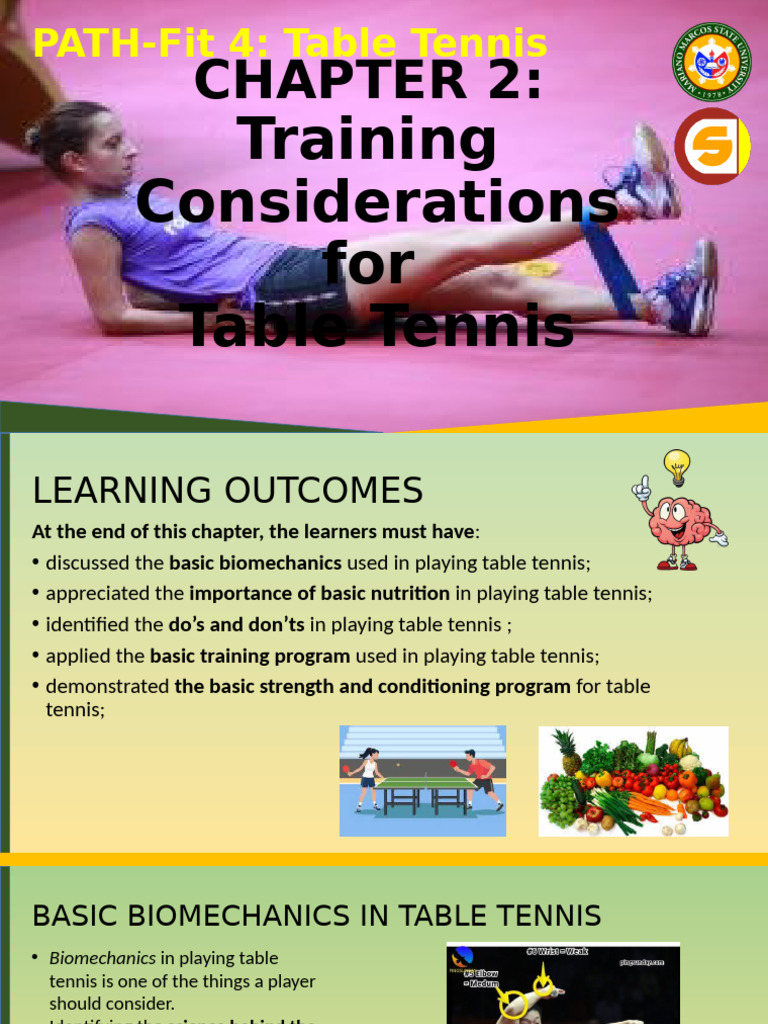 Table Tennis Chapter 2 Training Considerations | PDF