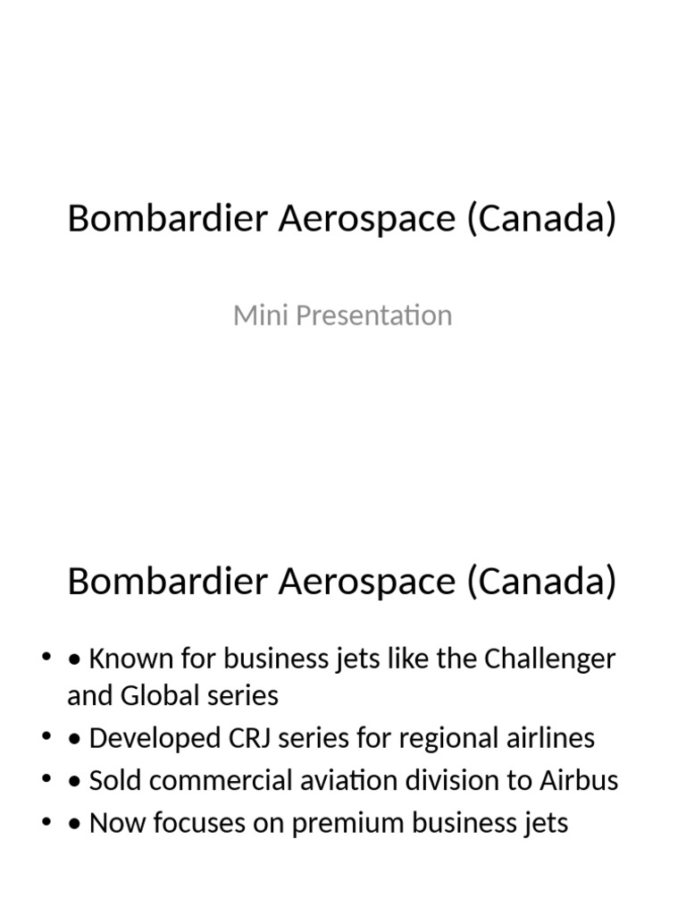 Presentation 10 Bombardier Aerospace | PDF