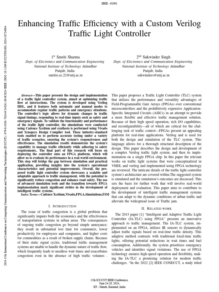 Enhancing Traffic Efficiency With A Custom Verilog Traffic Light ...