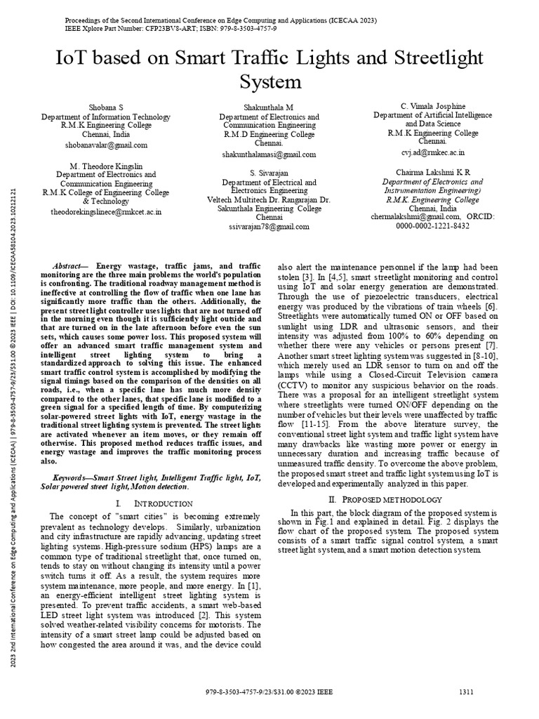 IoT-Enabled Smart Traffic Light System | PDF | Street Light | Traffic