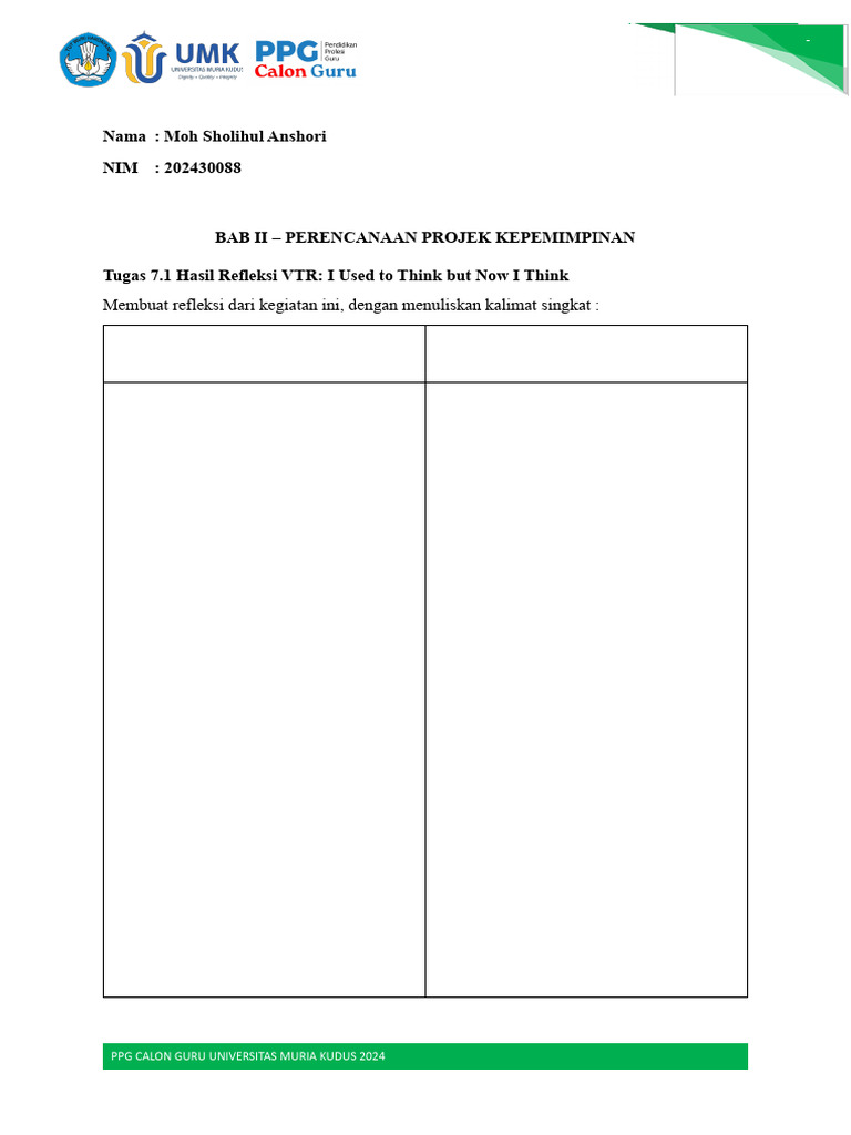 T7.1 Hasil Refleksi VTR | PDF