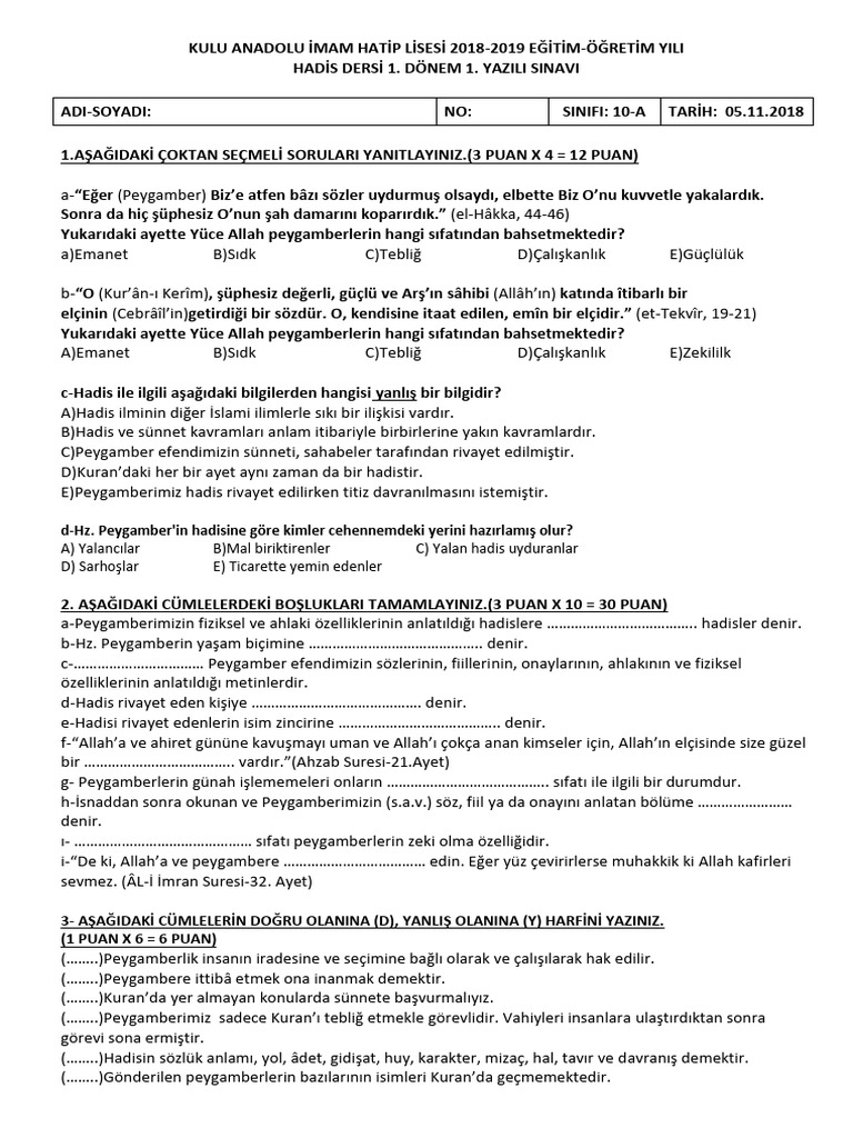 HADiS 1. YAZL | PDF