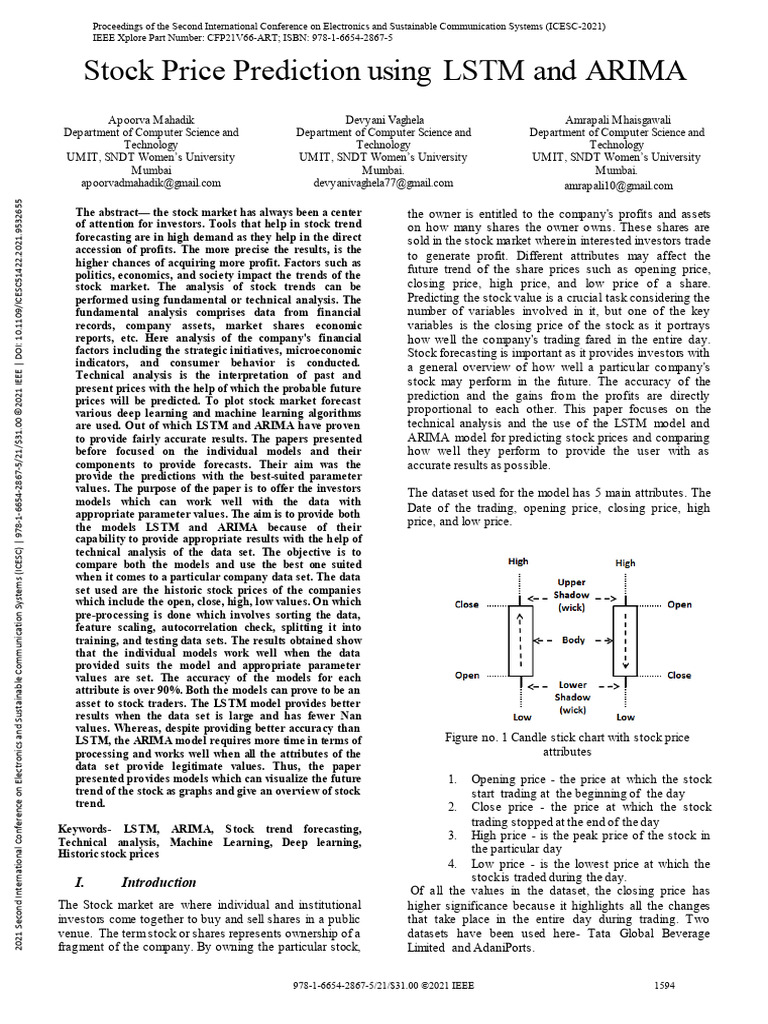 M1stock Price Prediction Using LSTM and ARIMA | PDF | Autoregressive ...