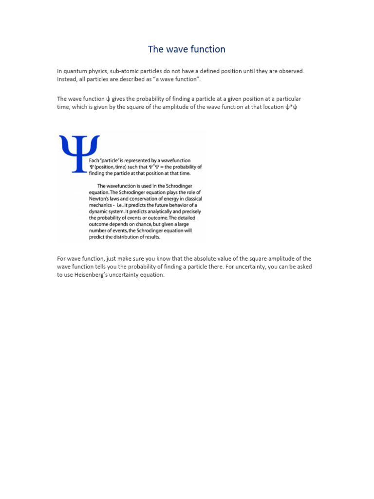 12.1 The Wave Function | PDF