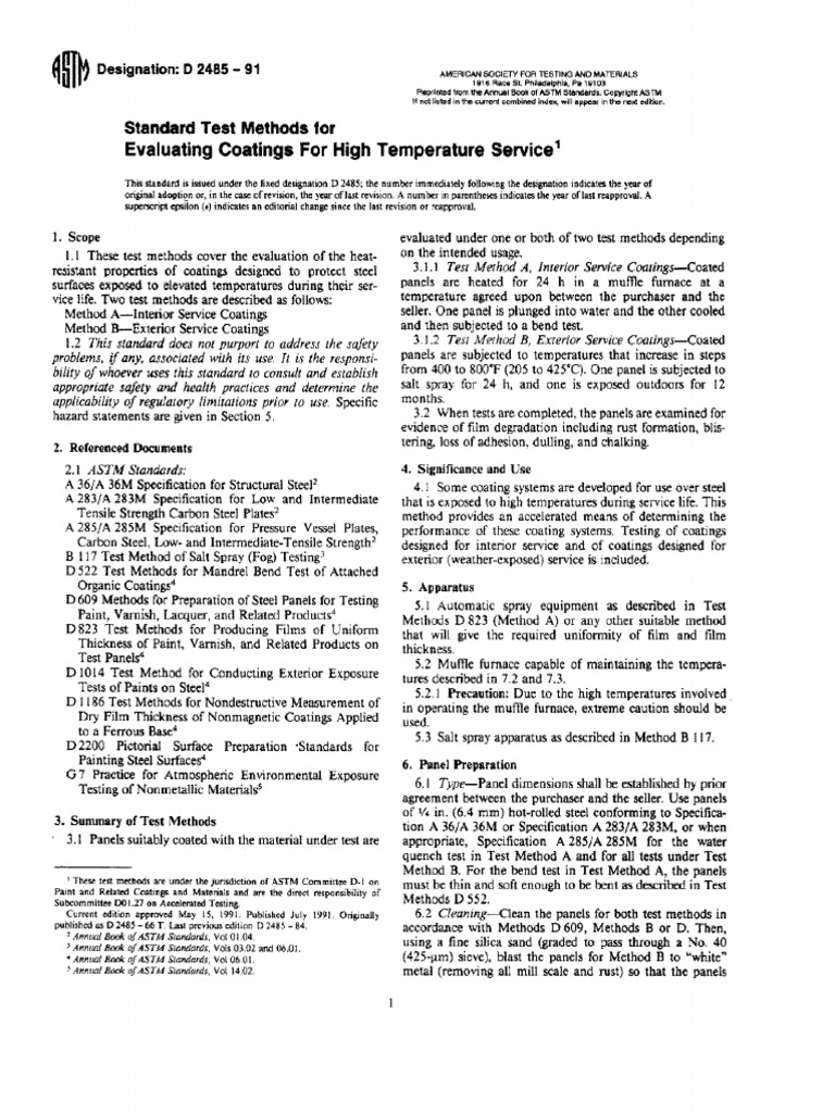 Astm D 2485 | PDF