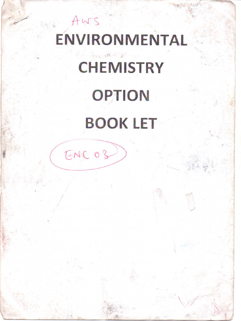 Environmental Chemistry Option Booklet | PDF