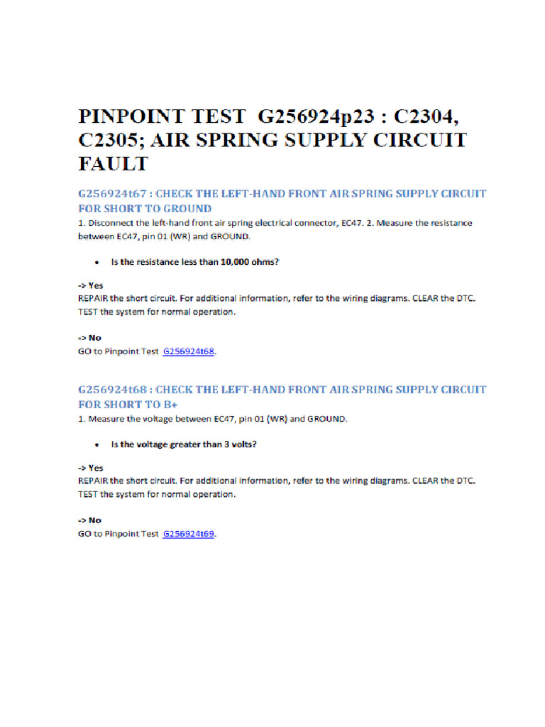 Air Shock Actuator Pinpoint Test | PDF
