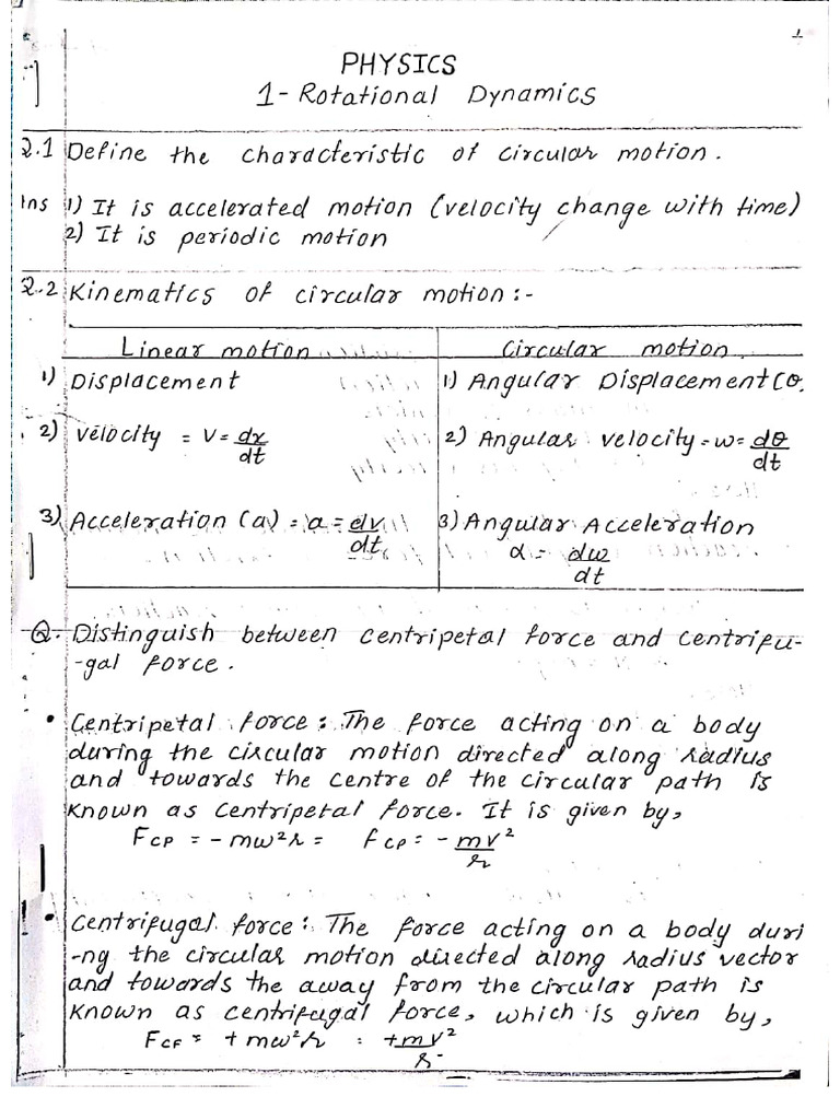 Unit.1.Rotational Dynamics | PDF