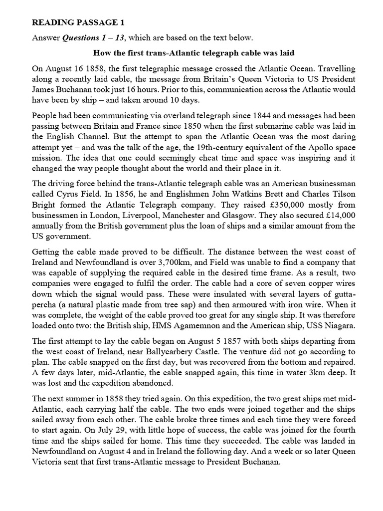 How The First Trans-Atlantic Telegraph Cable Was Laid | PDF | Telegraphy
