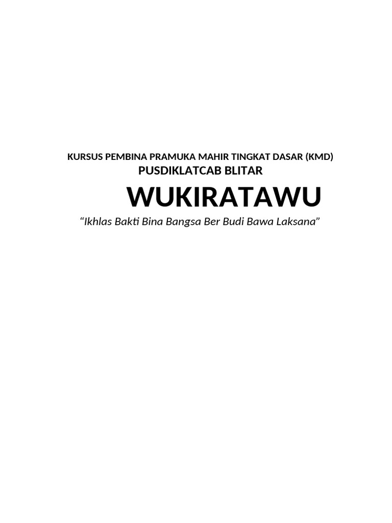 9. Form Buku Refleksi Peserta Kmd Kwarcab Blitar_25 | PDF