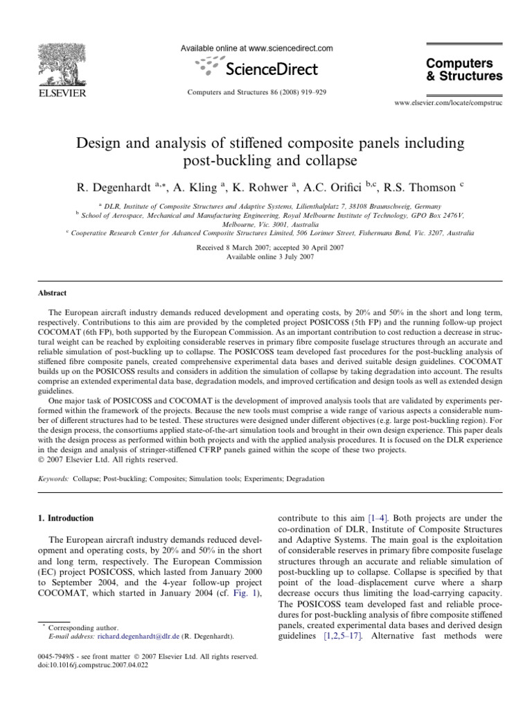 Composite Panel Post-Buckling Analysis | PDF | Young's Modulus | Buckling