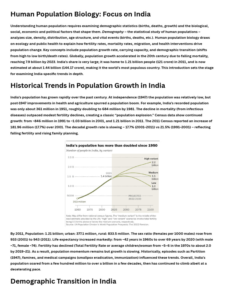 Human Population: Growth, Impacts, and Control Measures | PDF | Total ...