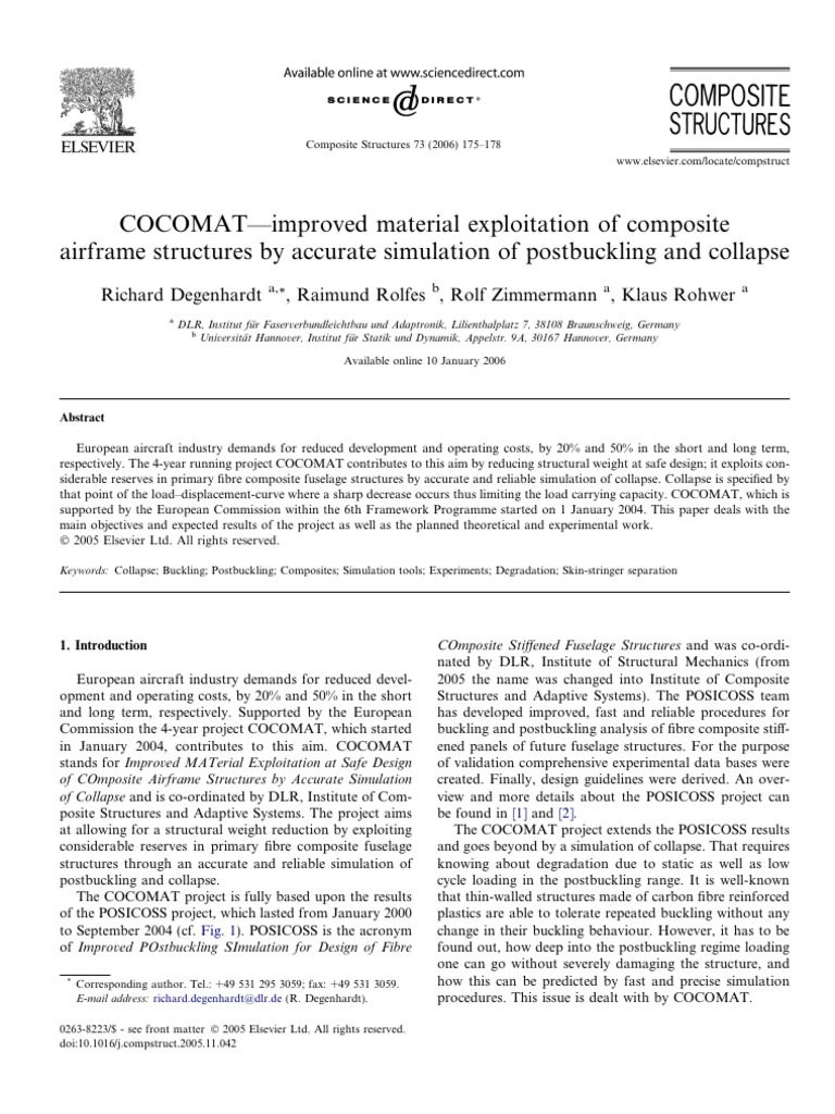COCOMAT-Improved Material Exploitation of Composite Airframe Structures ...