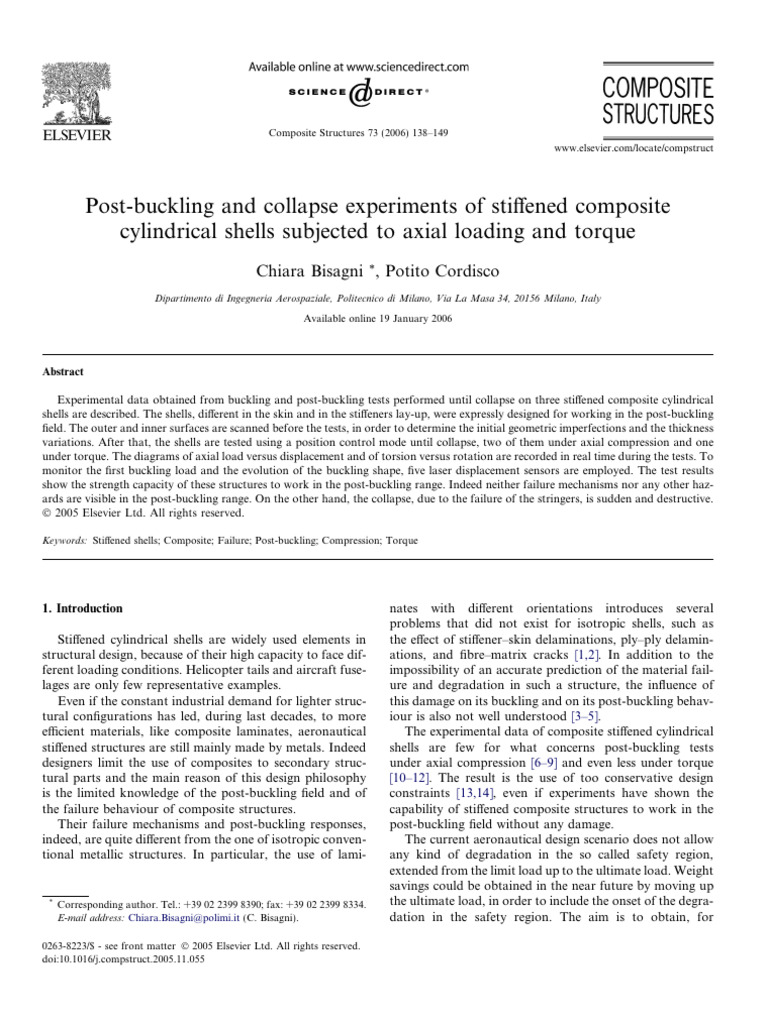 Post-Buckling and Collapse Experiments of Stiffened Composite ...
