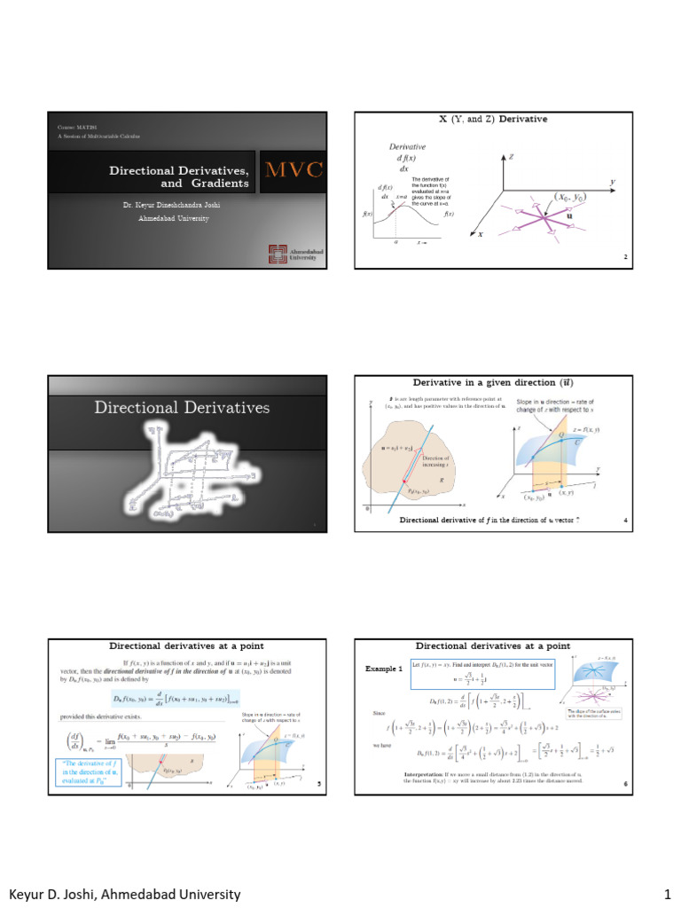 12 MAT283 DdGradients Rev1 Ho | PDF | Gradient | Derivative