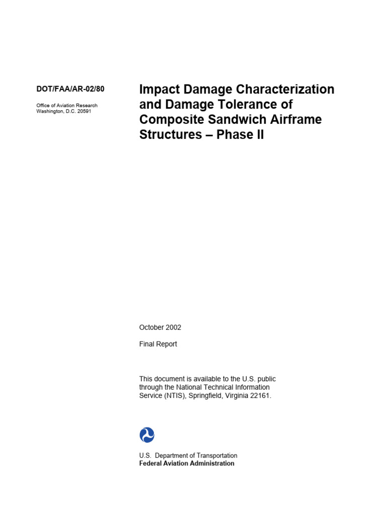 Impact Damage Characterization and Damage Tolerance of Composite ...