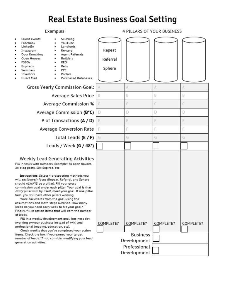 Real Estate Goal Setting Strategies | PDF