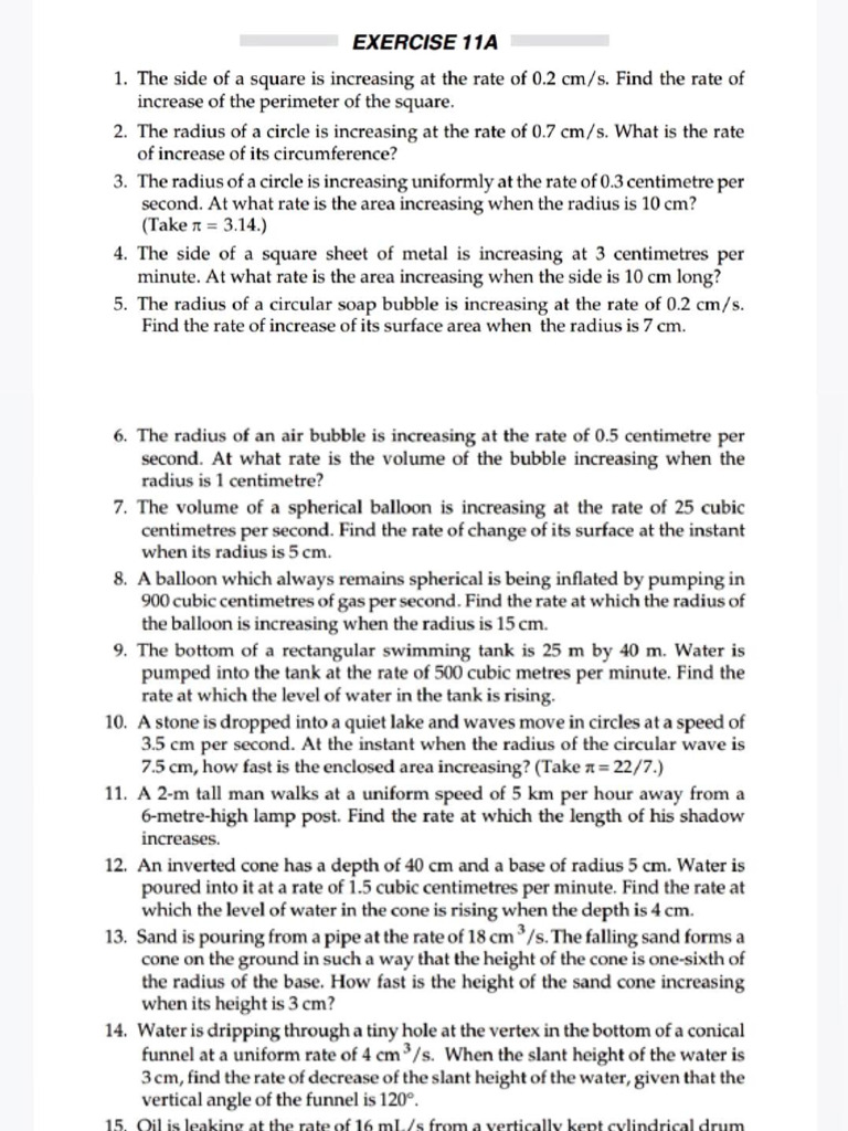 Class 12 - Assignment 3 (AOD) (Rate Measure, Tangent and Normal) | PDF ...