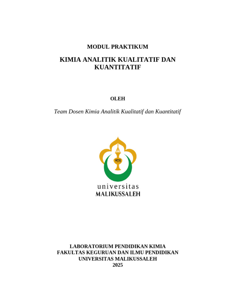 Modul Praktikum Kimia Analitik | PDF