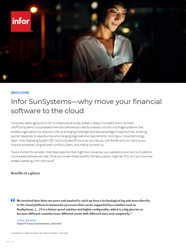 Infor SunSystems Why Move To The Cloud Brochure | PDF | Cloud Computing ...