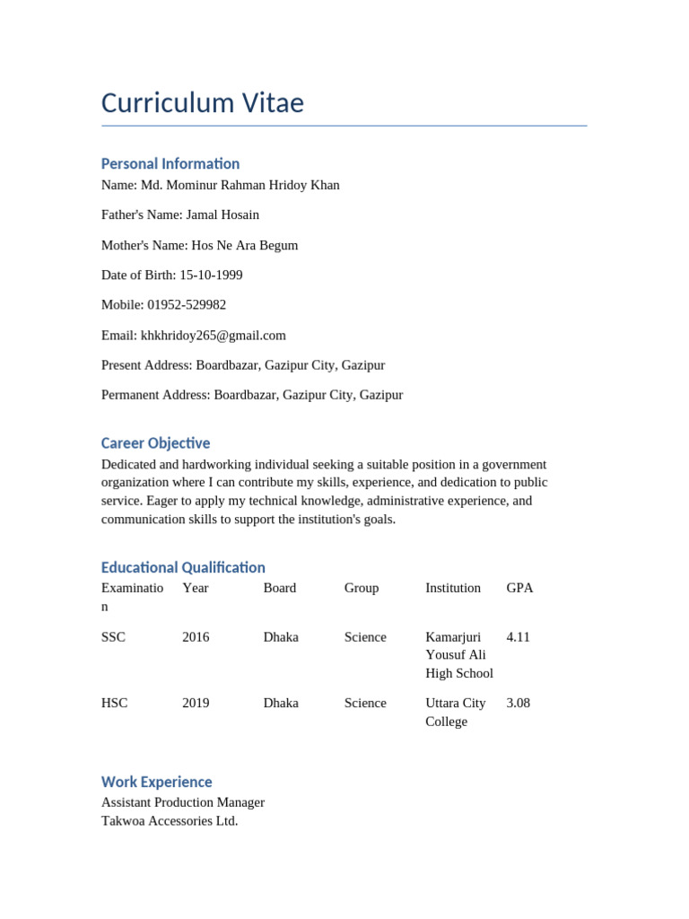 CV_Md_Mominur_Rahman_Hridoy_Khan | PDF