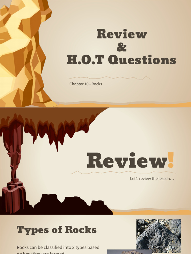 Review & H.O.T Questions (Chapter 10 - Rocks) | PDF | Rock (Geology ...