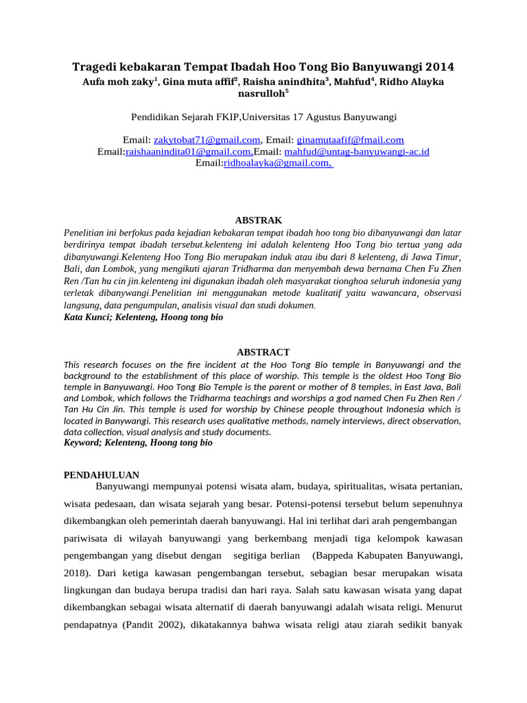 Sejarah Hoo Tong Bio | PDF
