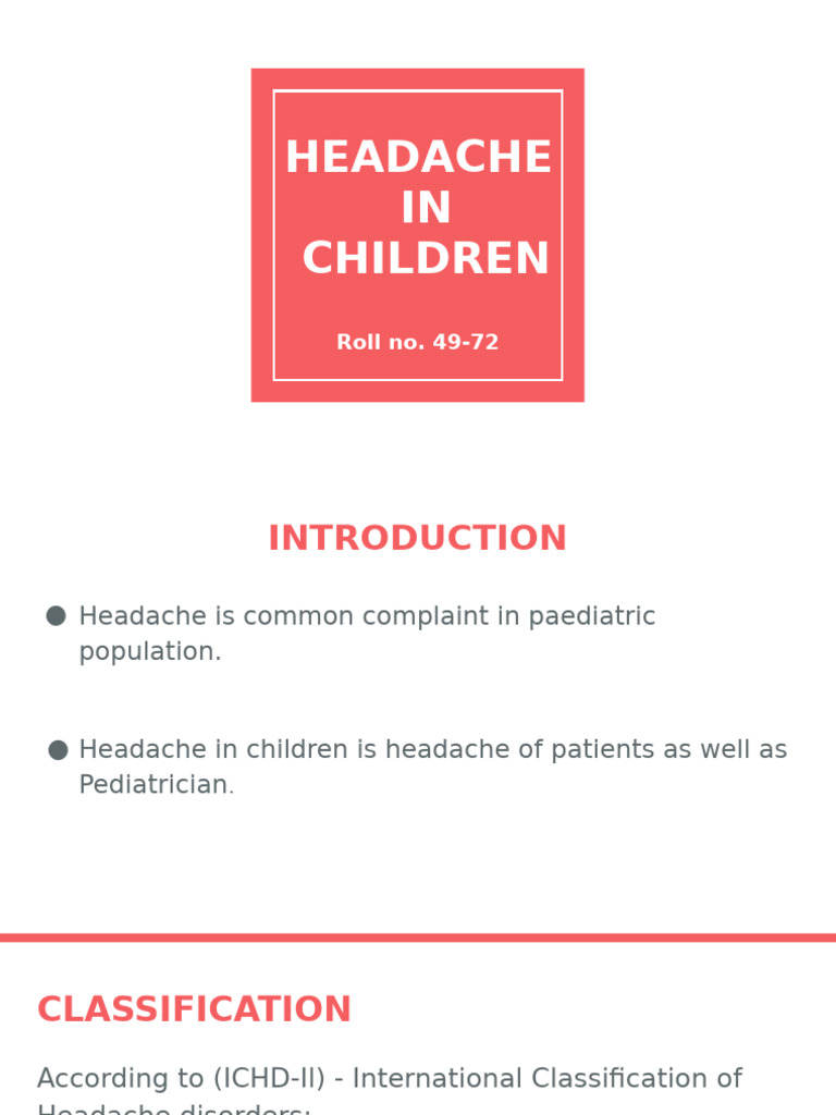 Headache in Children | PDF | Headache | Migraine