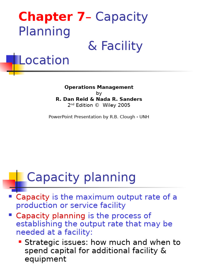 Chapter 7 Capacity Planning Revised | PDF | Pizza | Capacity Utilization