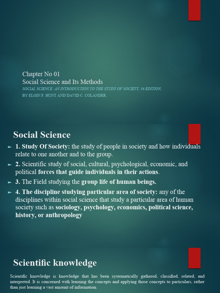 Chapter No 1 - Social Science and Its Methods | PDF | Science | Social Sciences