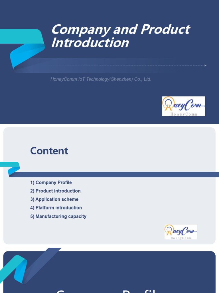 HoneyComm IoT Company Profile | PDF | Internet Of Things | Bluetooth