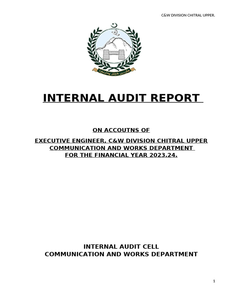 Chitral U Final Report | PDF | Audit | Internal Audit