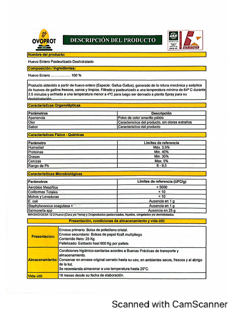 Huevo Entero | PDF