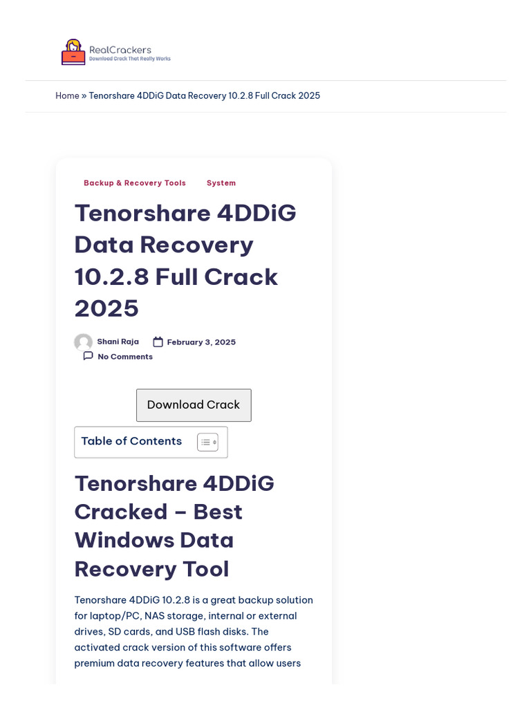 Tenorshare 4DDiG Recuperação de Dados 10.2.8 Crack 2025 (Windows) | PDF ...