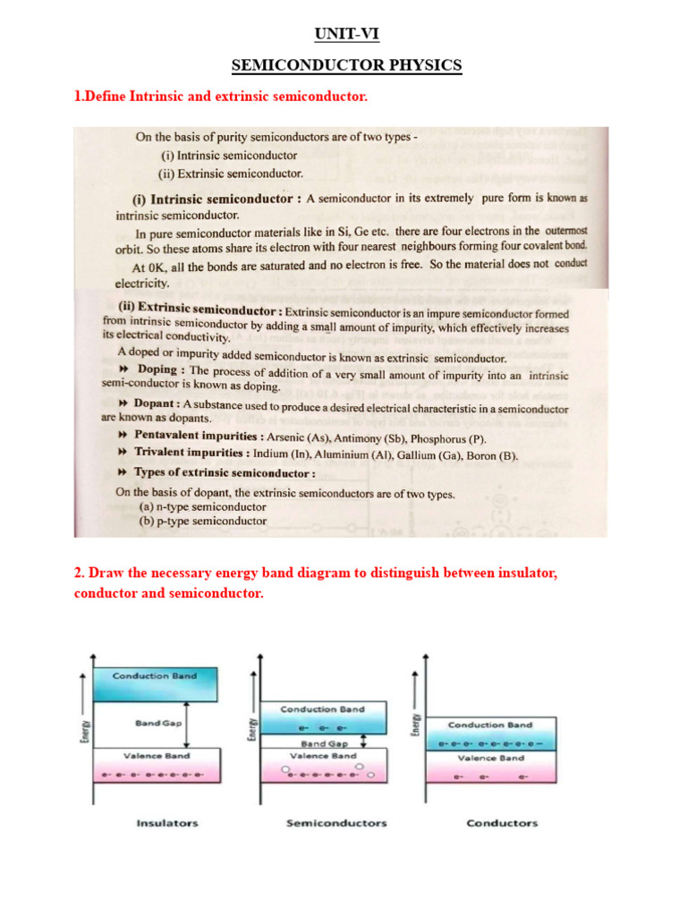 Unit-6 (Semiconductor Physics) | PDF