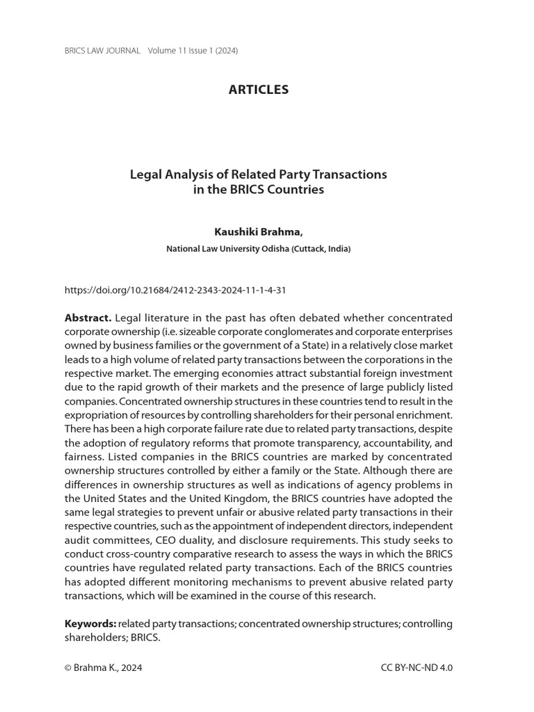 Brics Journal 995 1872 1 PB | PDF | Corporate Governance | Board Of ...