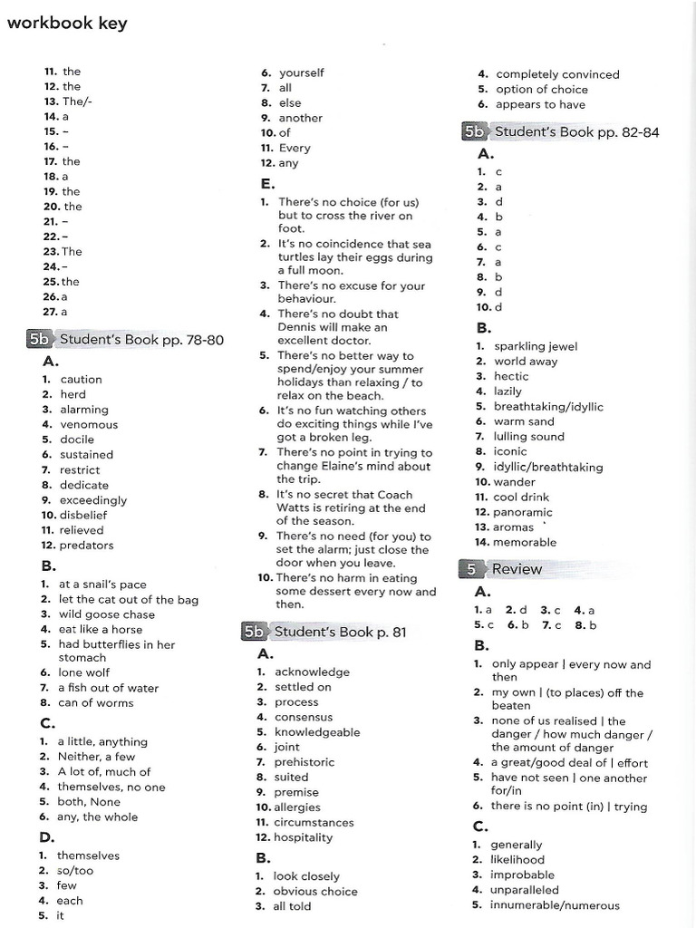 Key Links C1/C2 Workbook Answers | PDF